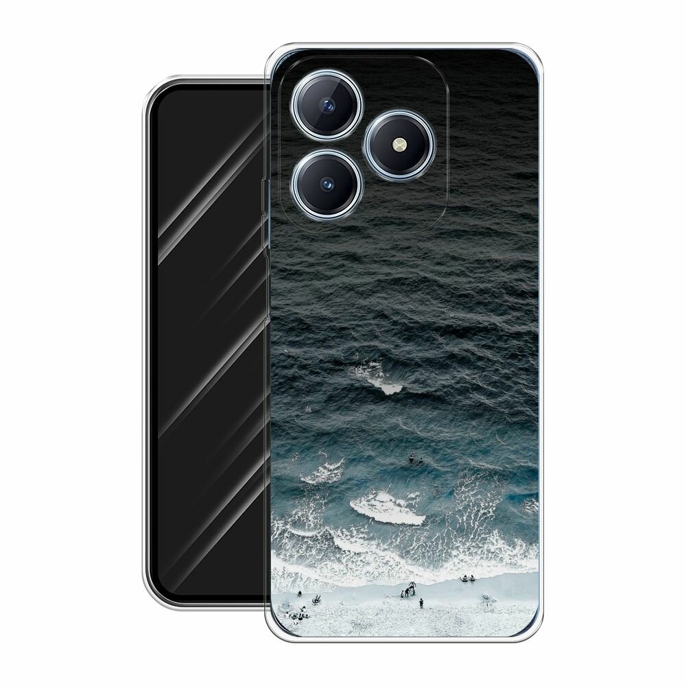 Силиконовый чехол на Realme C63 / Реалми С63 с принтом Волны на море — фото 1