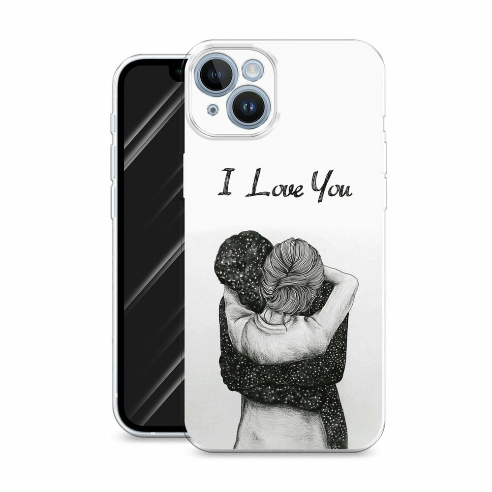 Силиконовый чехол на Apple iPhone 14 / Айфон 14 с принтом I love you 1 — фото 1