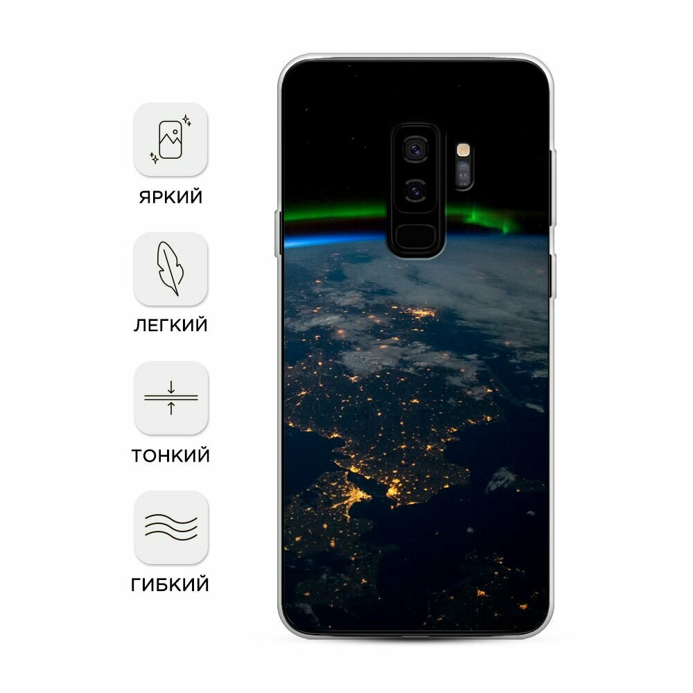 Чехол на Samsung Galaxy S9 + / Самсунг Галакси С9 Плюс с принтом "Земля из космоса" — фото 1