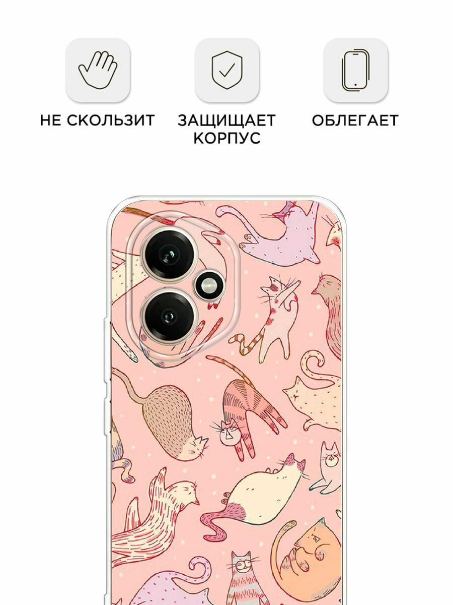 Силиконовый чехол на Honor 400 / Хонор 400 с принтом "Розовое счастье" — фото 1