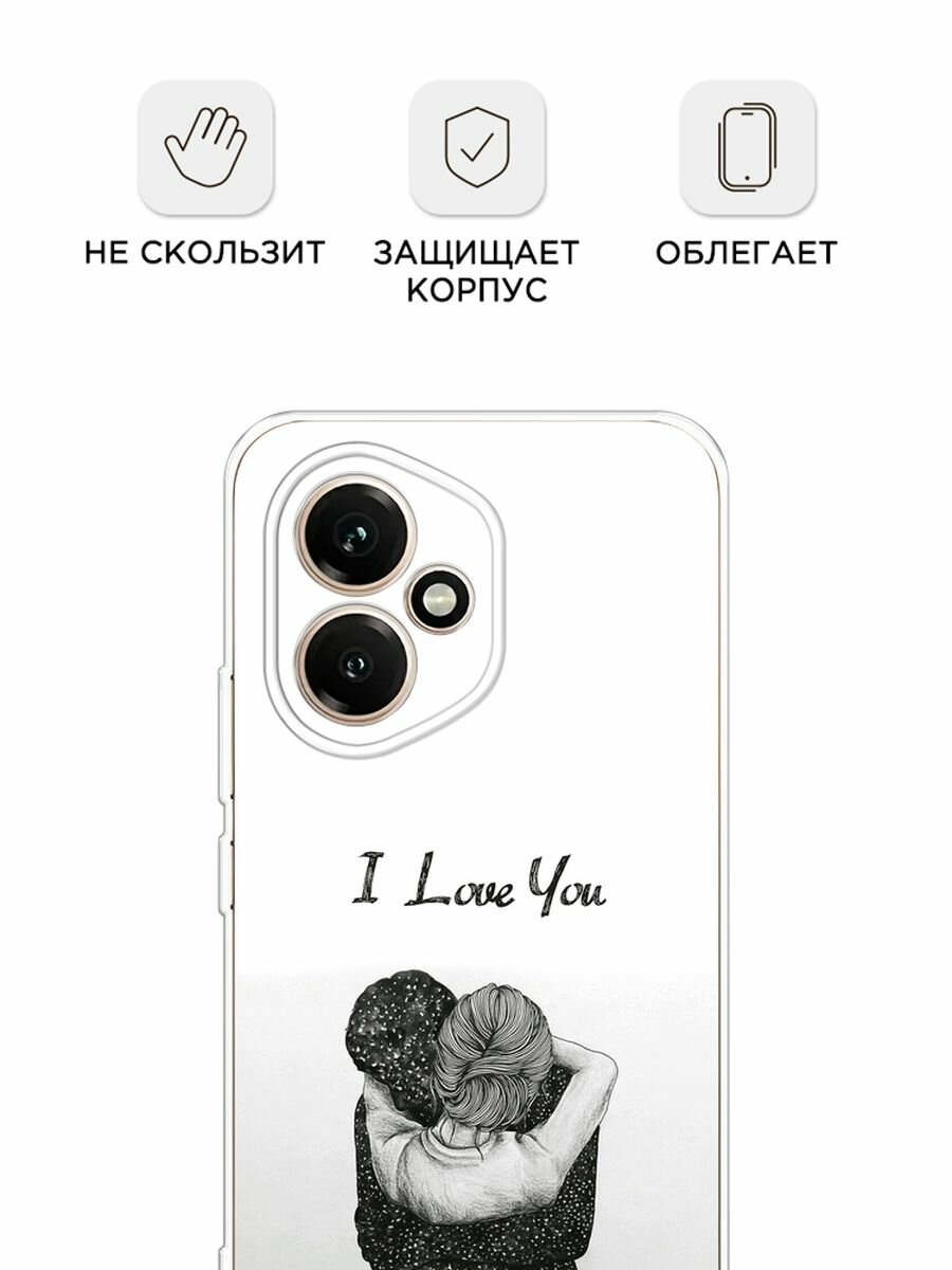 Силиконовый чехол на Honor 400 / Хонор 400 с принтом I love you 1 — фото 1