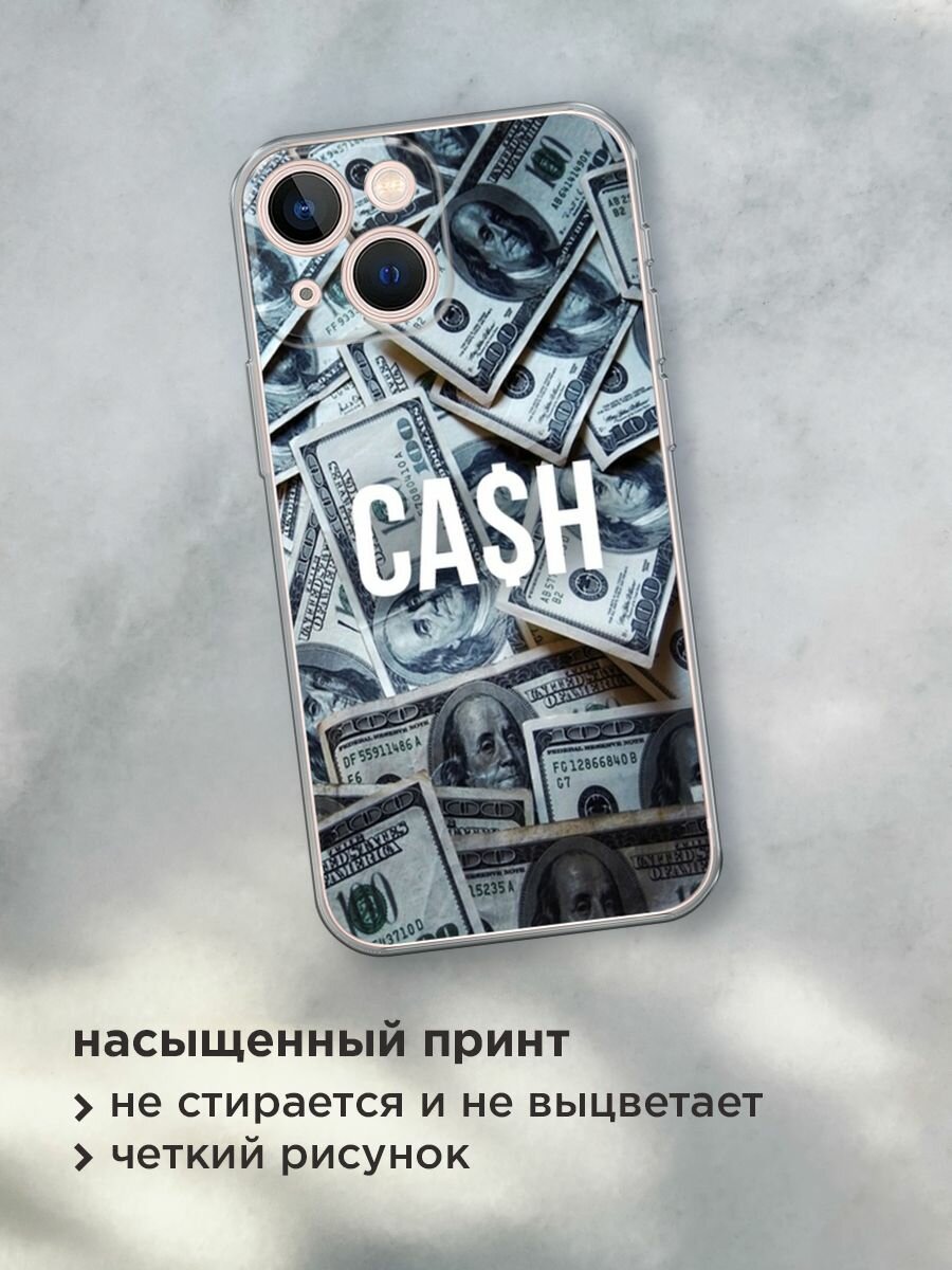 Чехол на Apple iPhone 13 mini / Айфон 13 мини с принтом "Cash" — фото 1