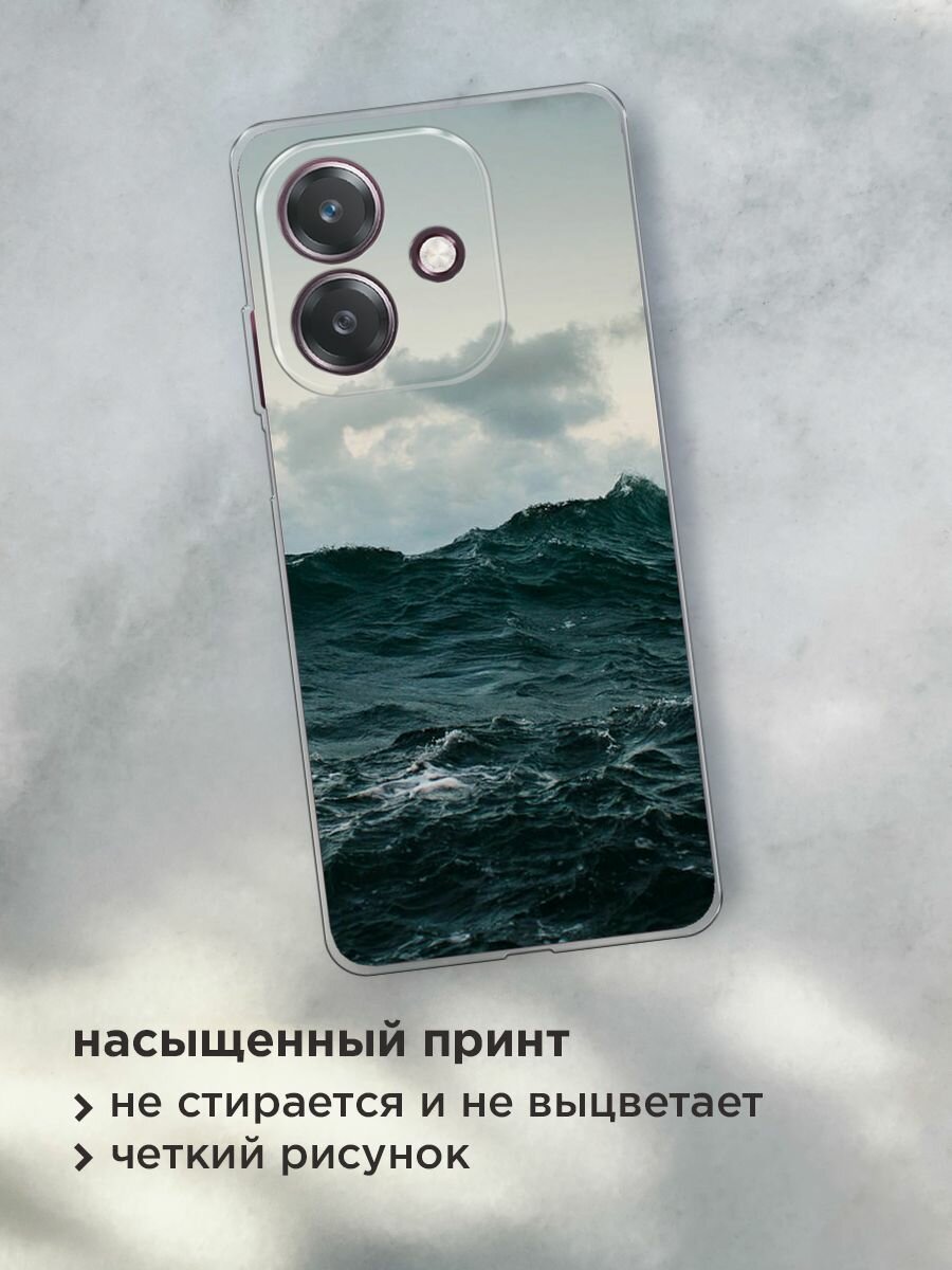 Силиконовый чехол на Oppo A3/A3x / Оппо А3/A3x с принтом "Волны 11" — фото 1