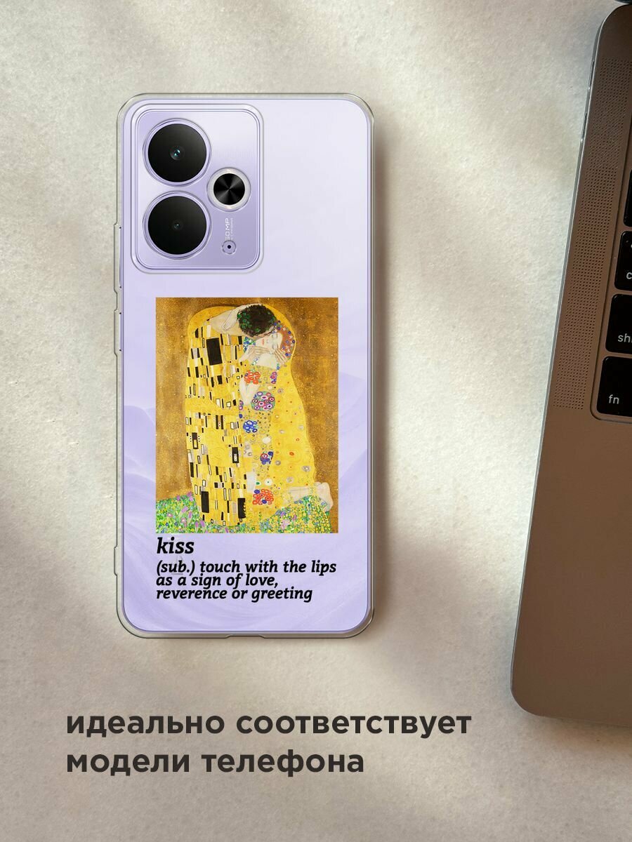 Чехол на Realme 14T / Реалми 14Т с принтом "The kiss", прозрачный — фото 1
