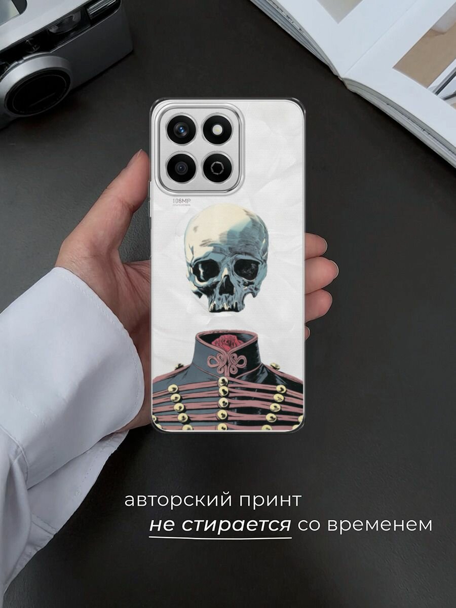 Чехол на Honor X7c / Хонор X7c с принтом "Гусар", прозрачный — фото 1