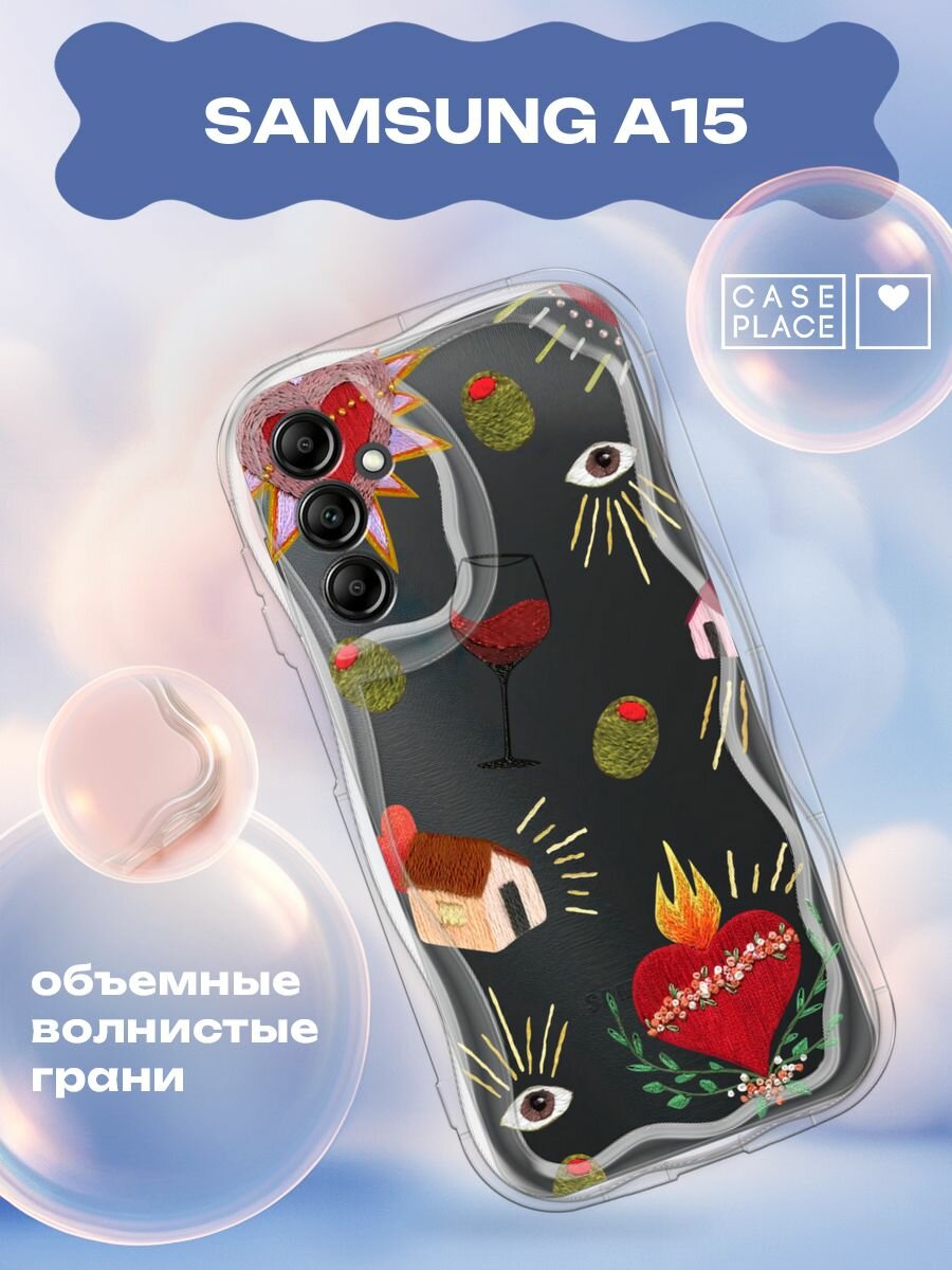 Чехол на Samsung Galaxy A15 / Самсунг А15 с принтом "Ниточный коллаж"