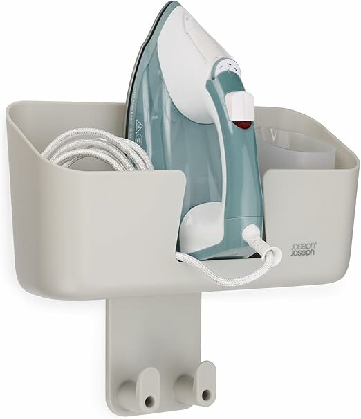 Настенный держатель для утюга Joseph Joseph IronHub с корзиной-органайзером, цвет бежевый, 50043