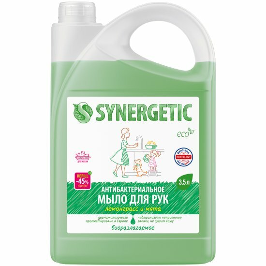 Жидкое мыло Synergetic Лемонграсс и мята, 3.5 л