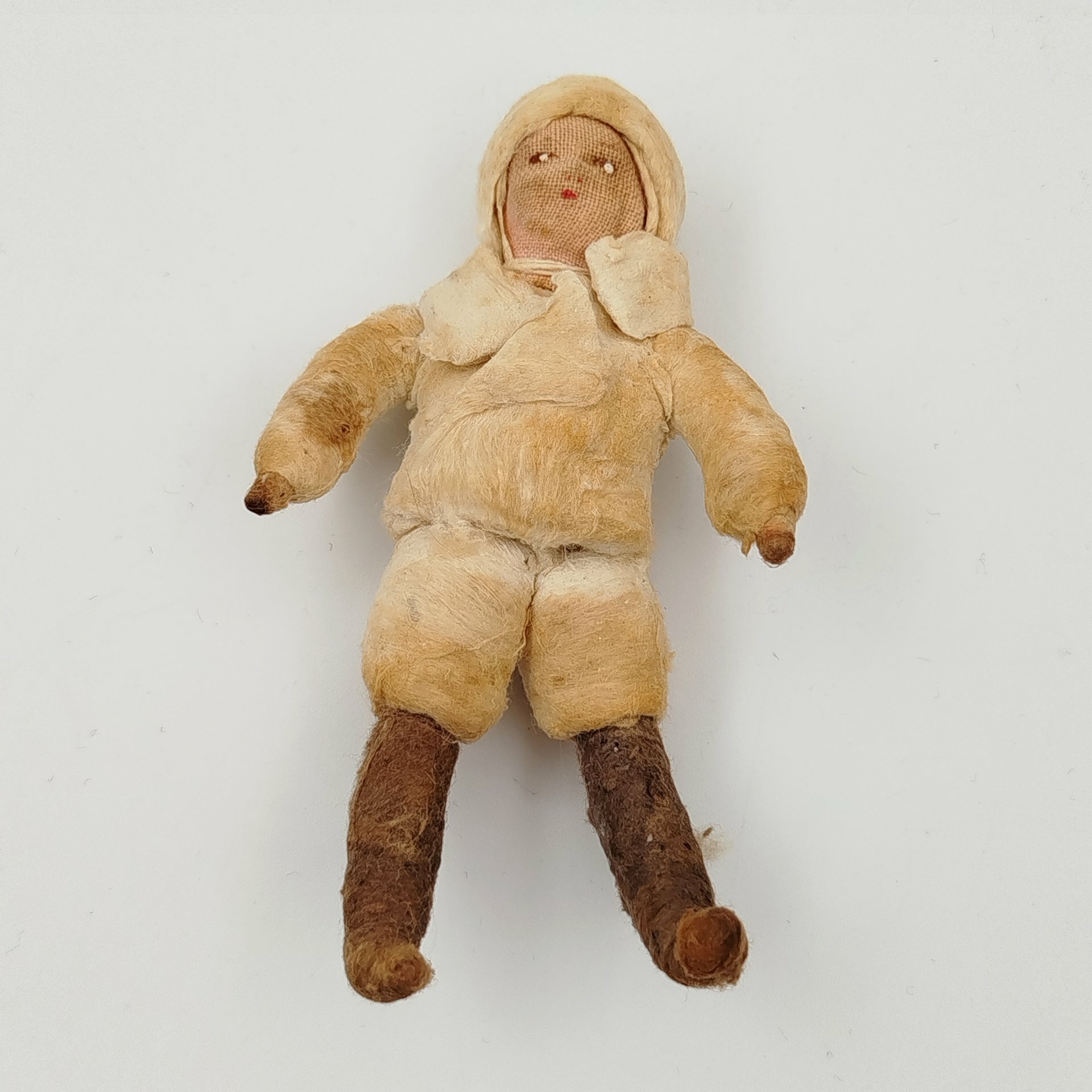 Игрушка ёлочная "Мальчик", вата, ткань, роспись, СССР, 1930-1940 гг.