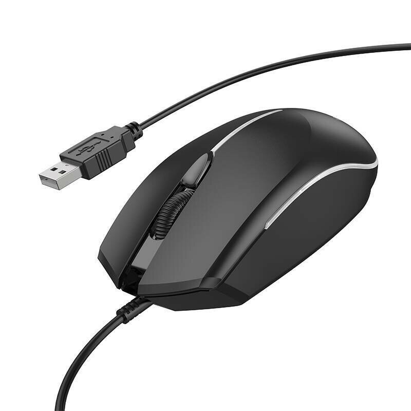 Мышь BOROFONE BG10 Soaring game luminous wired mouse (черный)