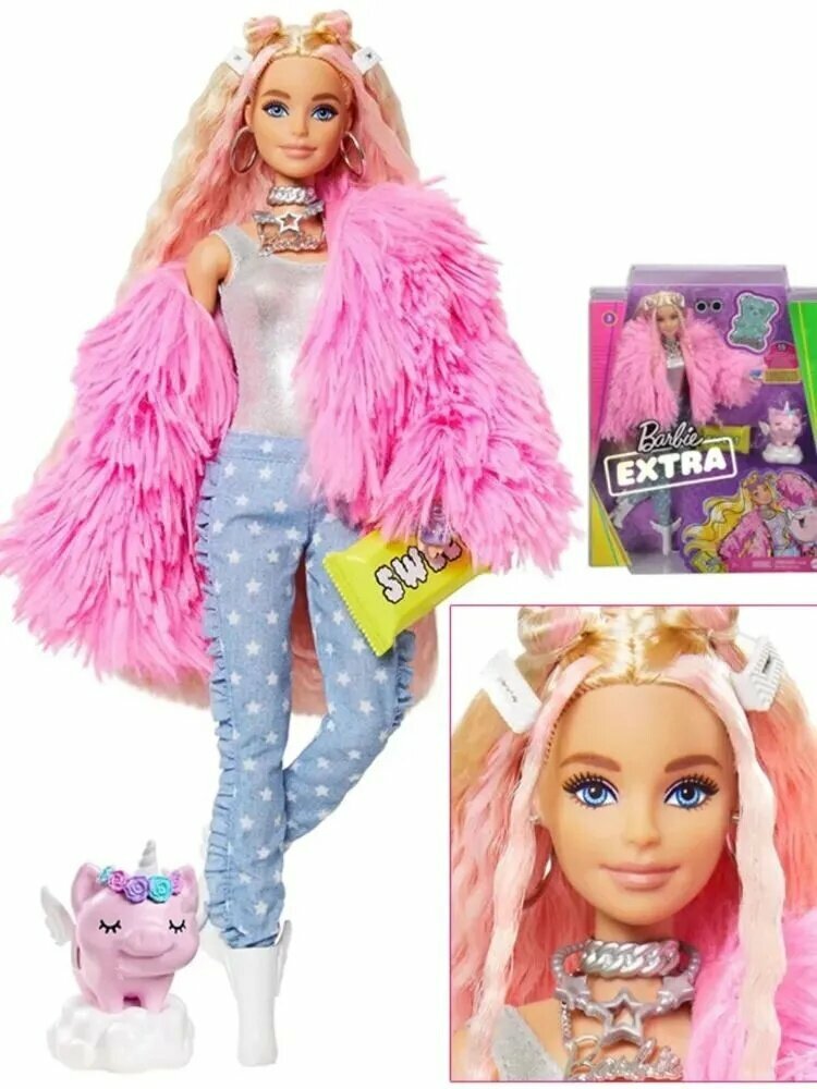 Barbie Большая кузина барби розовая, модная кукла 30CM)