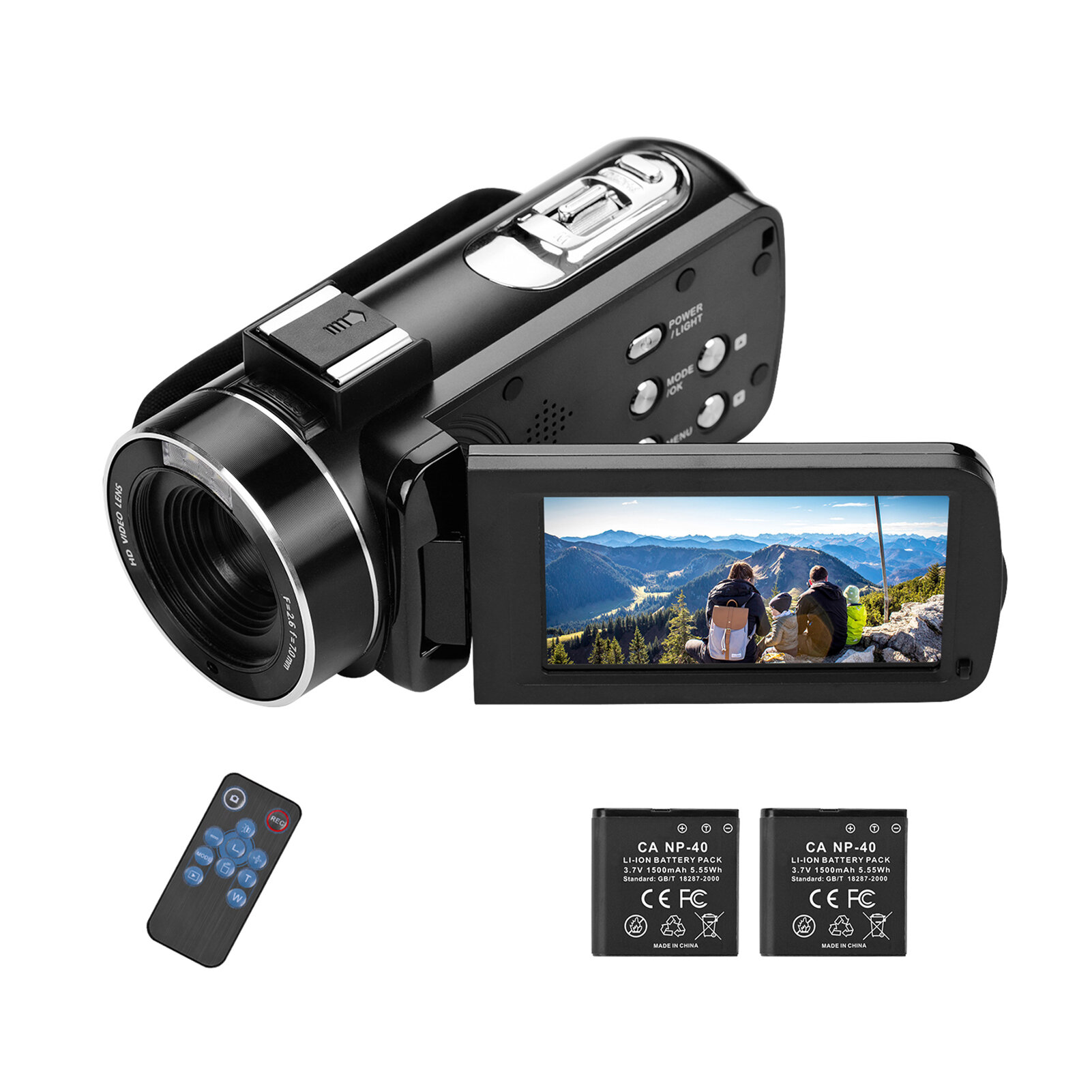 4K Ultra HD Handheld DV Professional Digital Video Camera CMOS Sensor Camcorder с Hot Shoe для монтажа микрофона 3.0 дюймовый IPS монитор сплошной съемка функция антидрожжения, 2 шт. батарей NP-40 Li-ion, пульт дистанционного управления, 18X цифровой