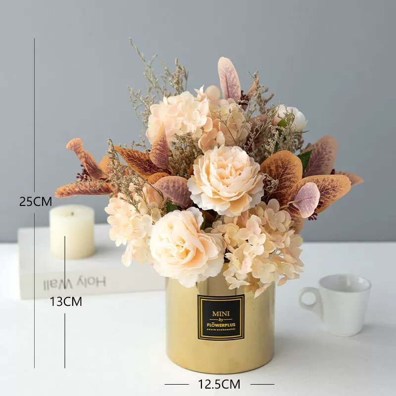 Искусственное растение «Золотой каштан» в горшке, декоративное украшение, искусственный цветок, декор для гостиной,