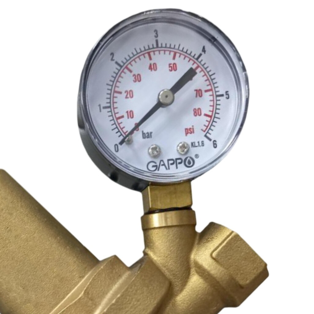 Клапан автоматической подпитки Gappo G1405.04 1/2" гайка-штуцер, c манометром