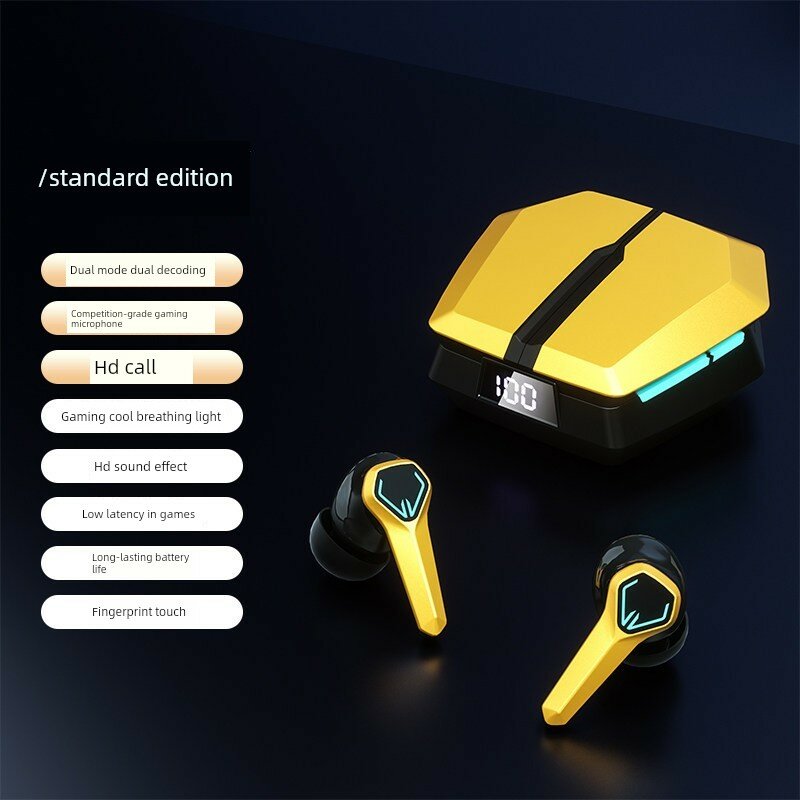 Беспроводные наушники Bluetooth 5.4 с двойным режимом, двухсторонним HD-звонком, 12D-звуком для игр, RGB-подсветкой,