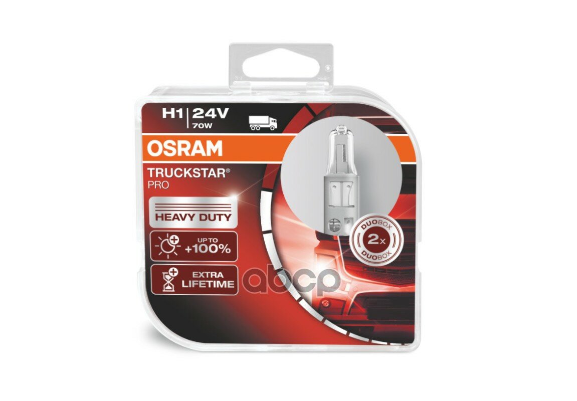 Лампа Osram H1-24-70 +100% Truckstar Pro увел. ресурс набор 2шт Евро-бокс (10) Osram арт. 64155TSP_HCB