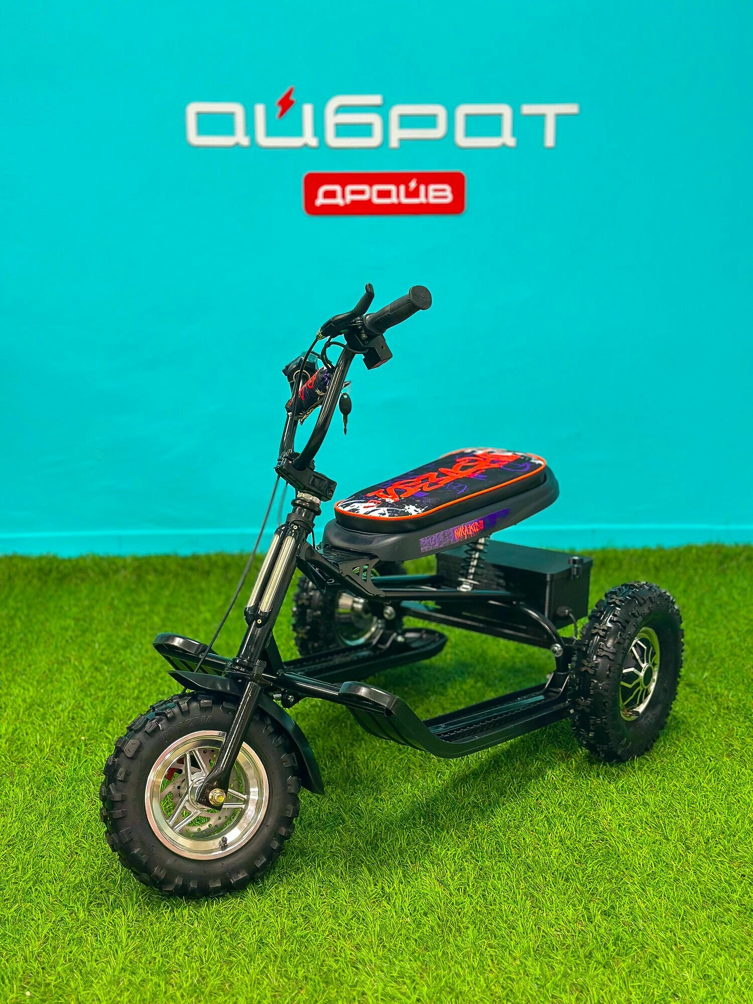 Электрический снегокат S3 детский с колесом, зимний и летний 2в1