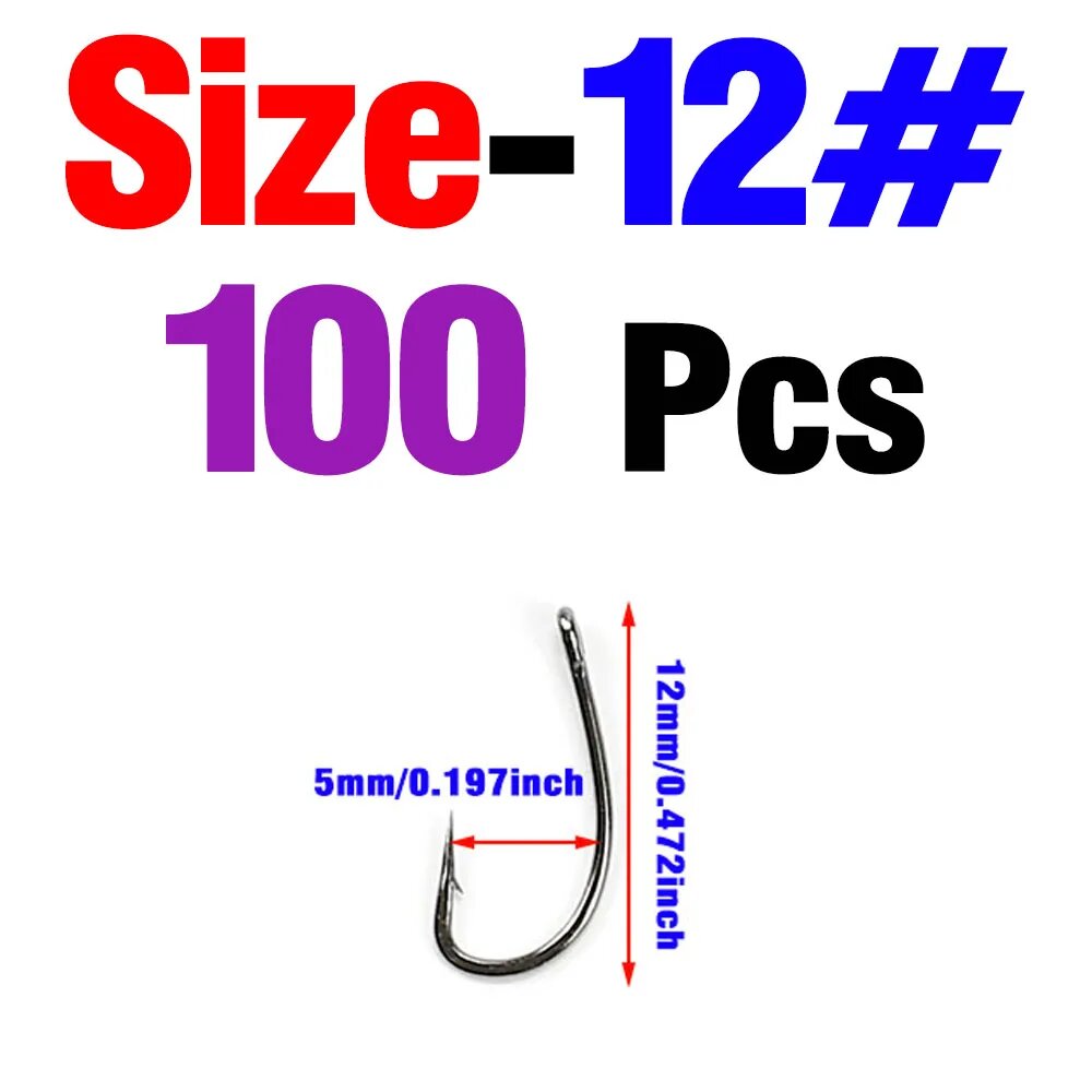 100 шт, крючок для ловли карпа из высокоуглеродистой стали с колючками, изогнутые нимфы, Scuds Pupa, крючок для привязывания мушек для ловли форели, окуня, приманка для ловли окуня