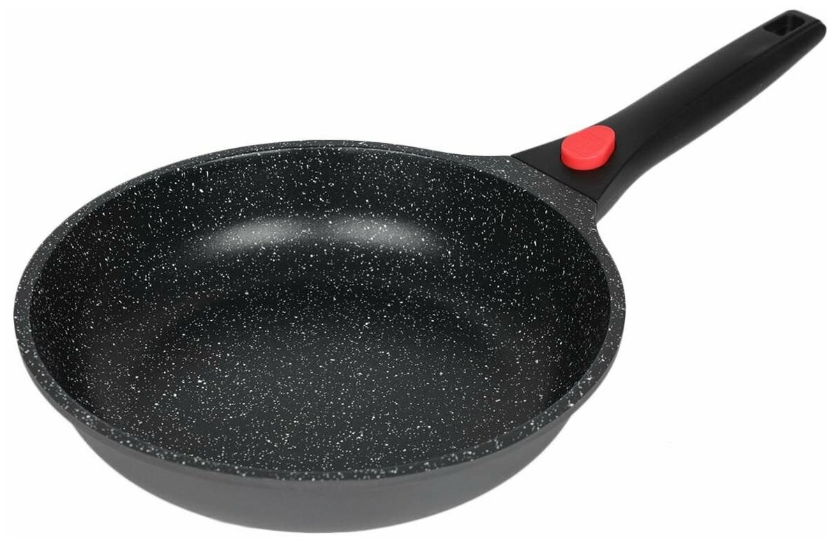 Сковорода, 26 см, съемная ручка, с покрытием, алюминий, Solution Red 2С крышкой.