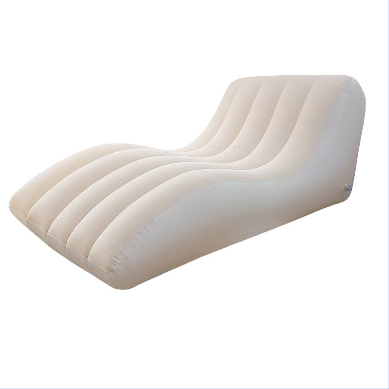 Складное надувное кресло-диван с подставкой для ног, флокированное домашнее ленивое кресло-реклайнер, портативный надувной диван для улицы