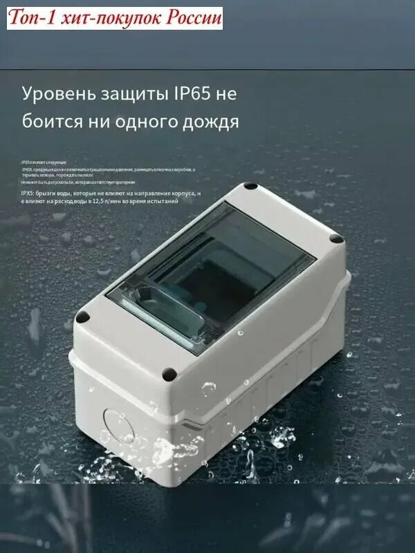 Бокс/ щиток электрический пластиковый для автоматов, щит распределительный навесной 3 модулей 65IP