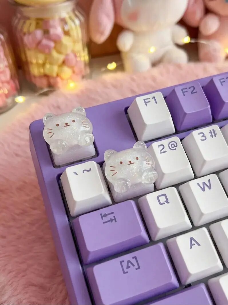 Набор кошачьих кейкапов для механической клавиатуры Cherry MX