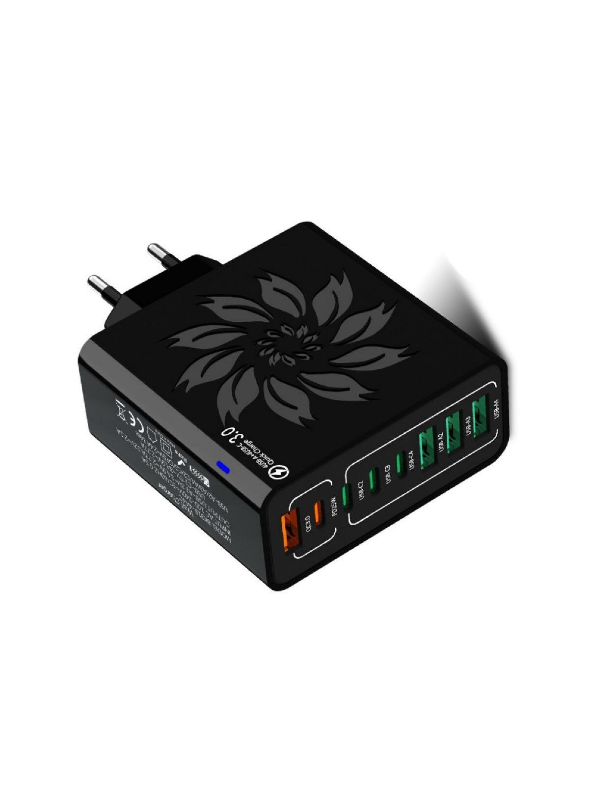 Портативный блок быстрой зарядки с 8 портами для смартфонов планшетов домашнего офиса путешествий