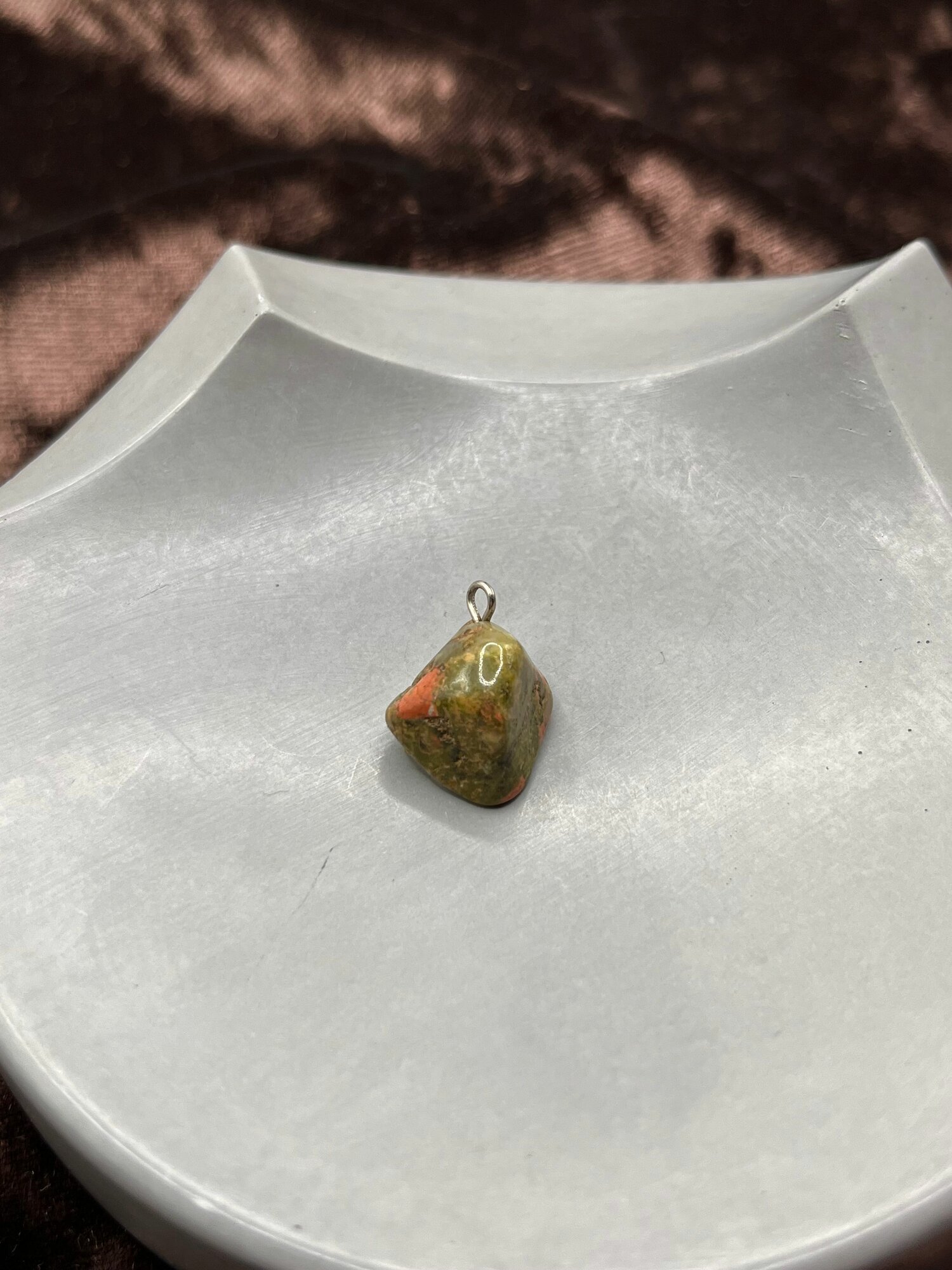 Винтажный кулон, подвеска из натурального камня яшма