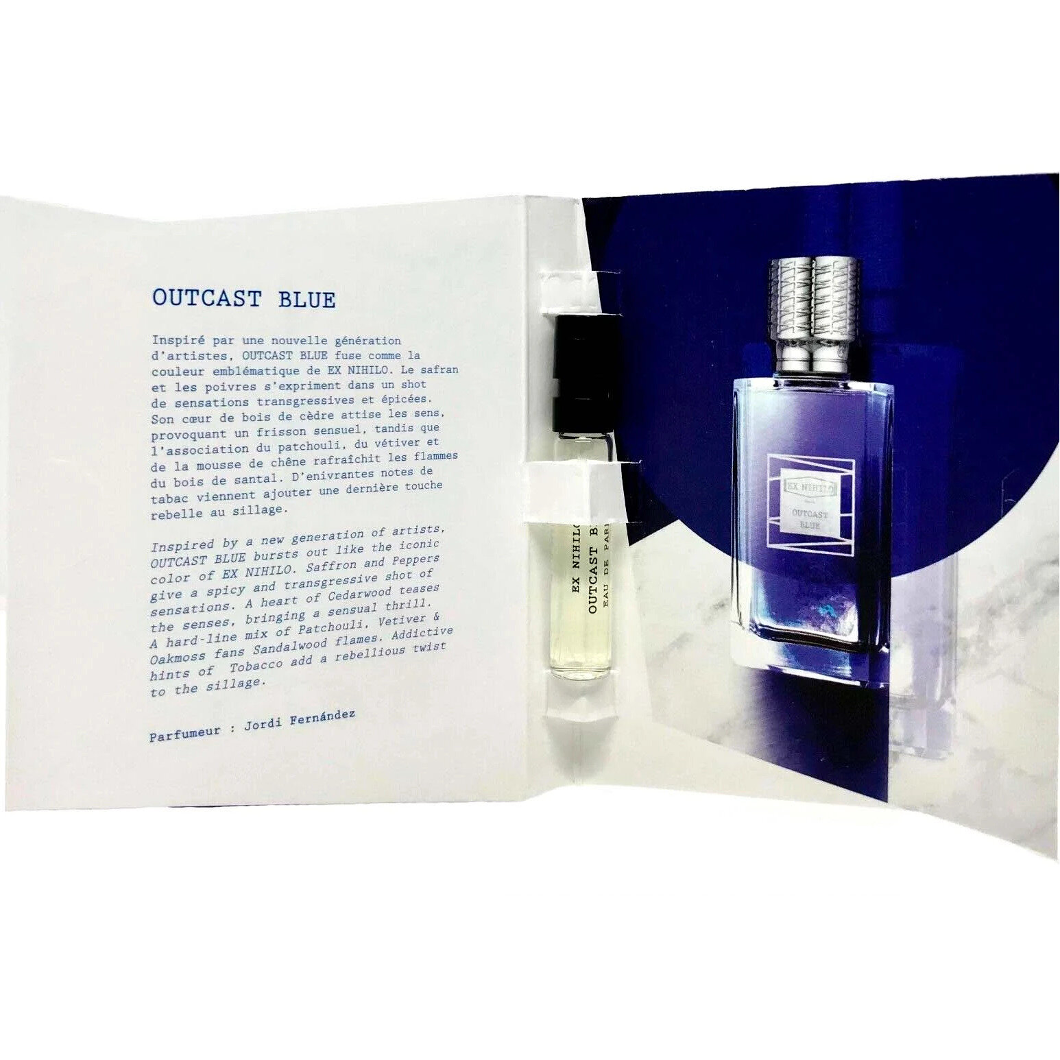 Парфюмерная вода Ex Nihilo Outcast Blue миниатюра 2 мл / Пробник духов Экс Нихило Ауткаст Блю