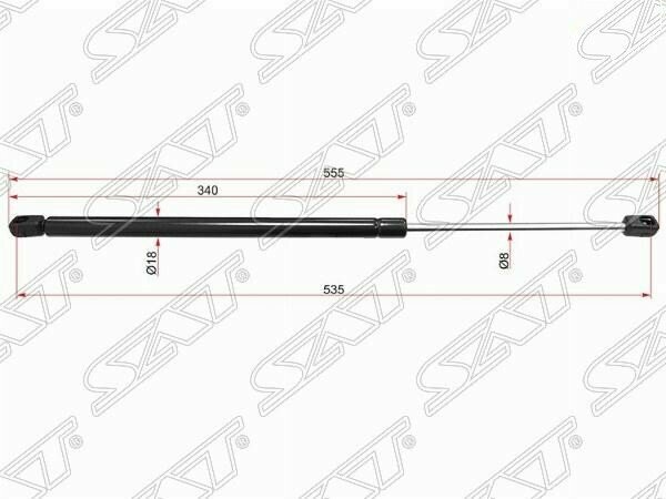 Амортизатор крышки багажника SAT ST-BHE790020 Land Rover Range Rover Sport 05-13 справа=слева