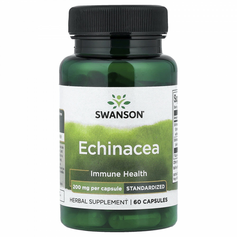 Swanson Vitamins, эхинацея, стандартизированная, 200 мг, 60 капсул