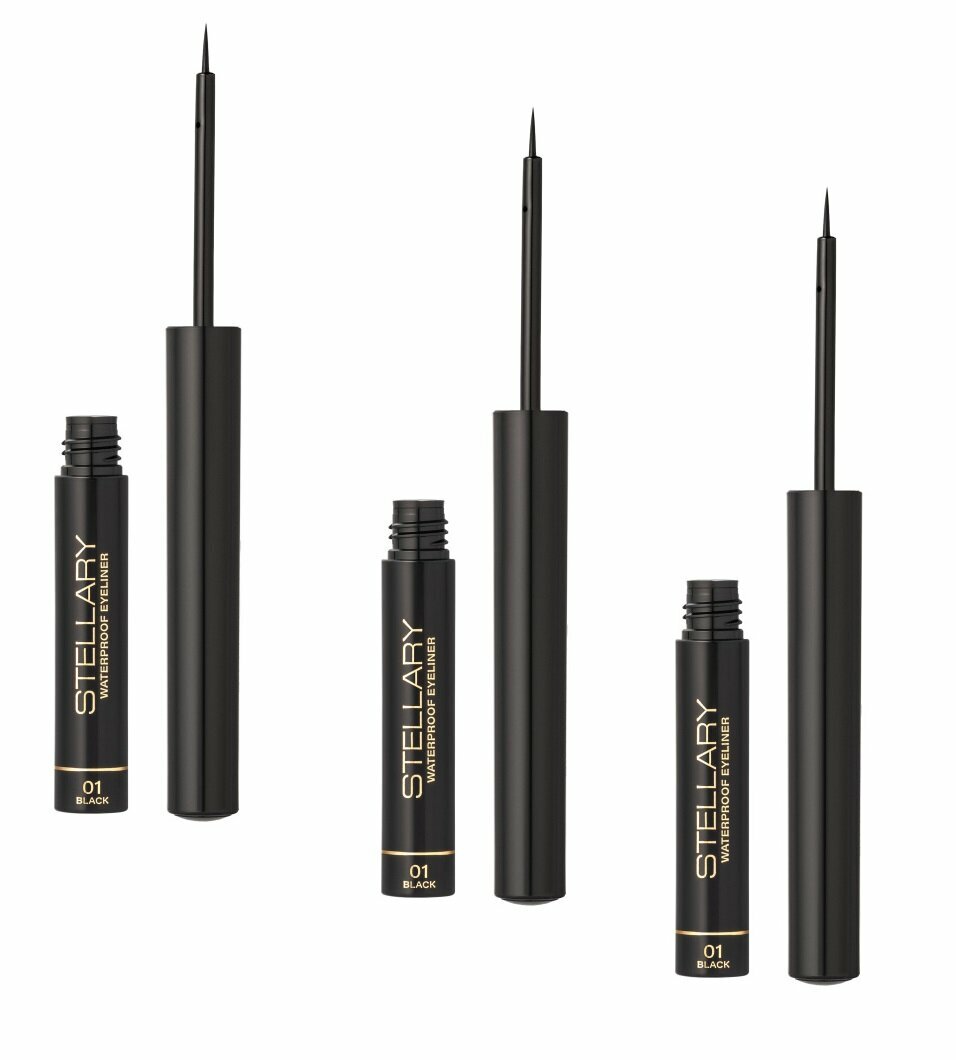 Водостойкая подводка Stellary для глаз / Waterproof eyeliner Black тон 01 3шт
