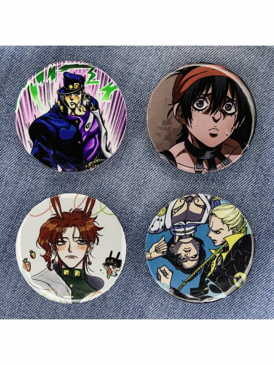 Набор значков аниме на рюкзак и одежду серии JoJo