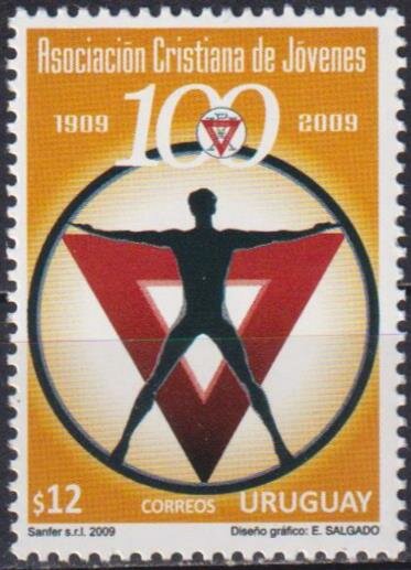 Почтовые марки Уругвай 2009г. "100-летие YMCA" Молодёжь, Организации MNH