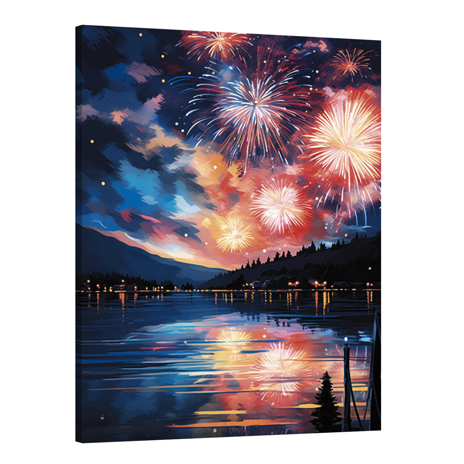 Интерьерная картина 50х70 "Летний фейерверк"