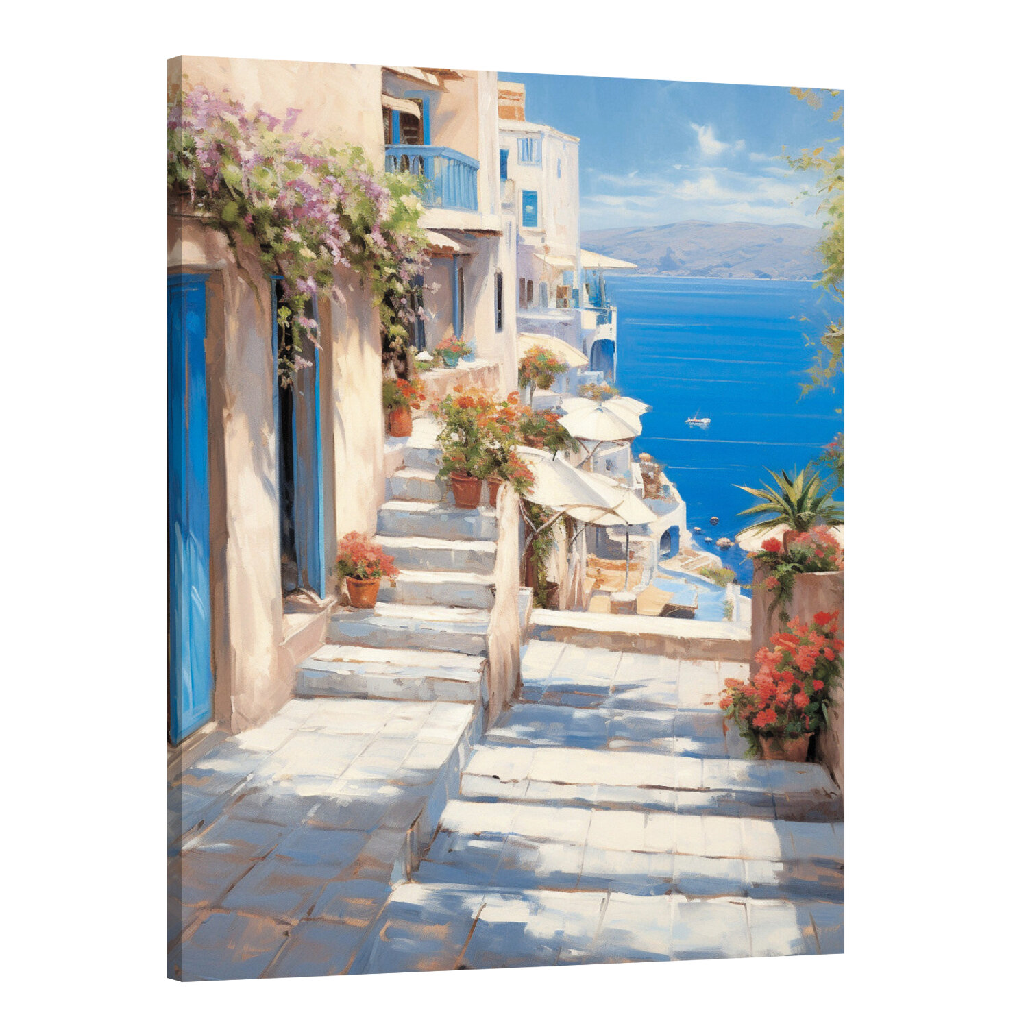 Интерьерная картина 50х70 "Греция в объятиях моря"