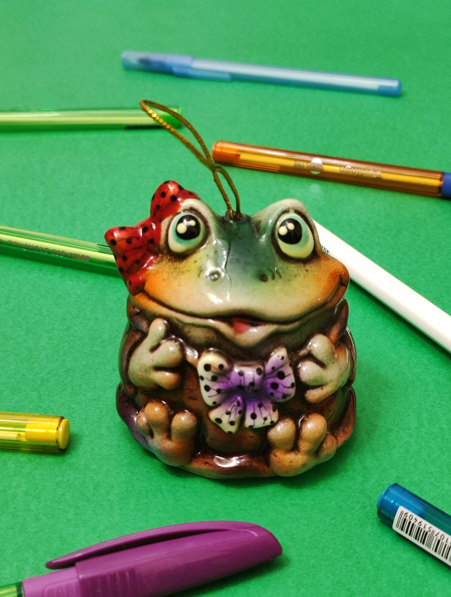 Колокольчик сувенирный "Лягушка " Ручная работа Керамика