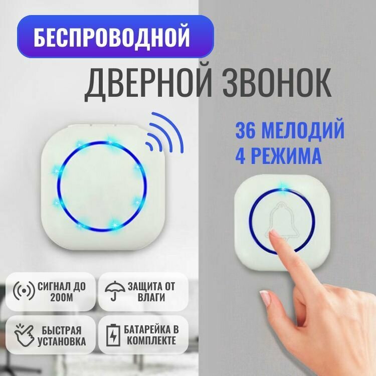 Беспроводной звонок дверной уличный / 36 мелодий