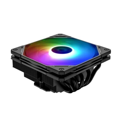 ID-Cooling вентилятор ID-COOLING IS-55 ARGB LGA1700/1200/115X/AM5/AM4 низкопрофильный высота 55mm (27шт/кор, TDP 125W, PWM, 5 тепл. трубок + медная база, ARGB 120mm, черный) BOX
