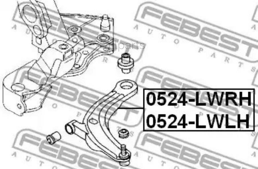FEBEST 0524LWLH рычаг передний левый!\ Mazda MPV 2.0-2.3 99>