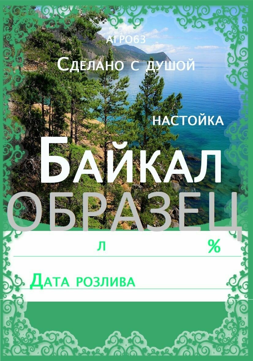 Этикетка на бутылку Байкал 100 шт 70х100мм