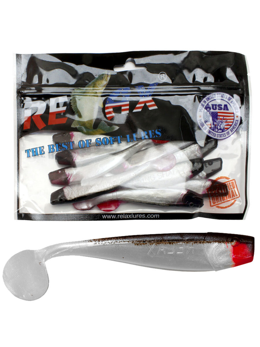 Силиконовая приманка для рыбалки Relax Kingshad 4" 10cm 8.9g цвет S008 10шт