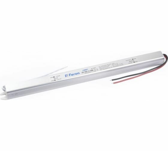 Электронный трансформатор FERON LB001 для светодиодной ленты 60W 12V ультратонкий драйвер 41345