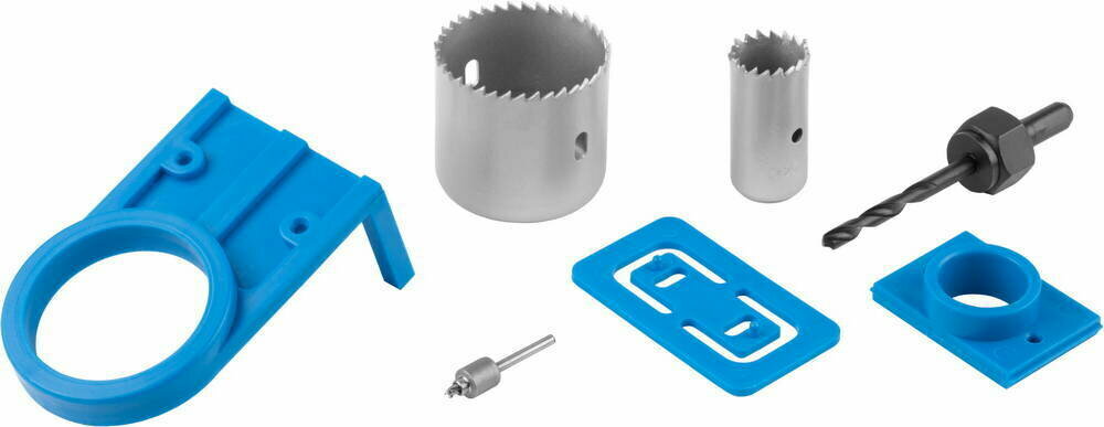 Набор для врезки замков ЗУБР 54 мм, пластиковые шаблоны, 7 предметов