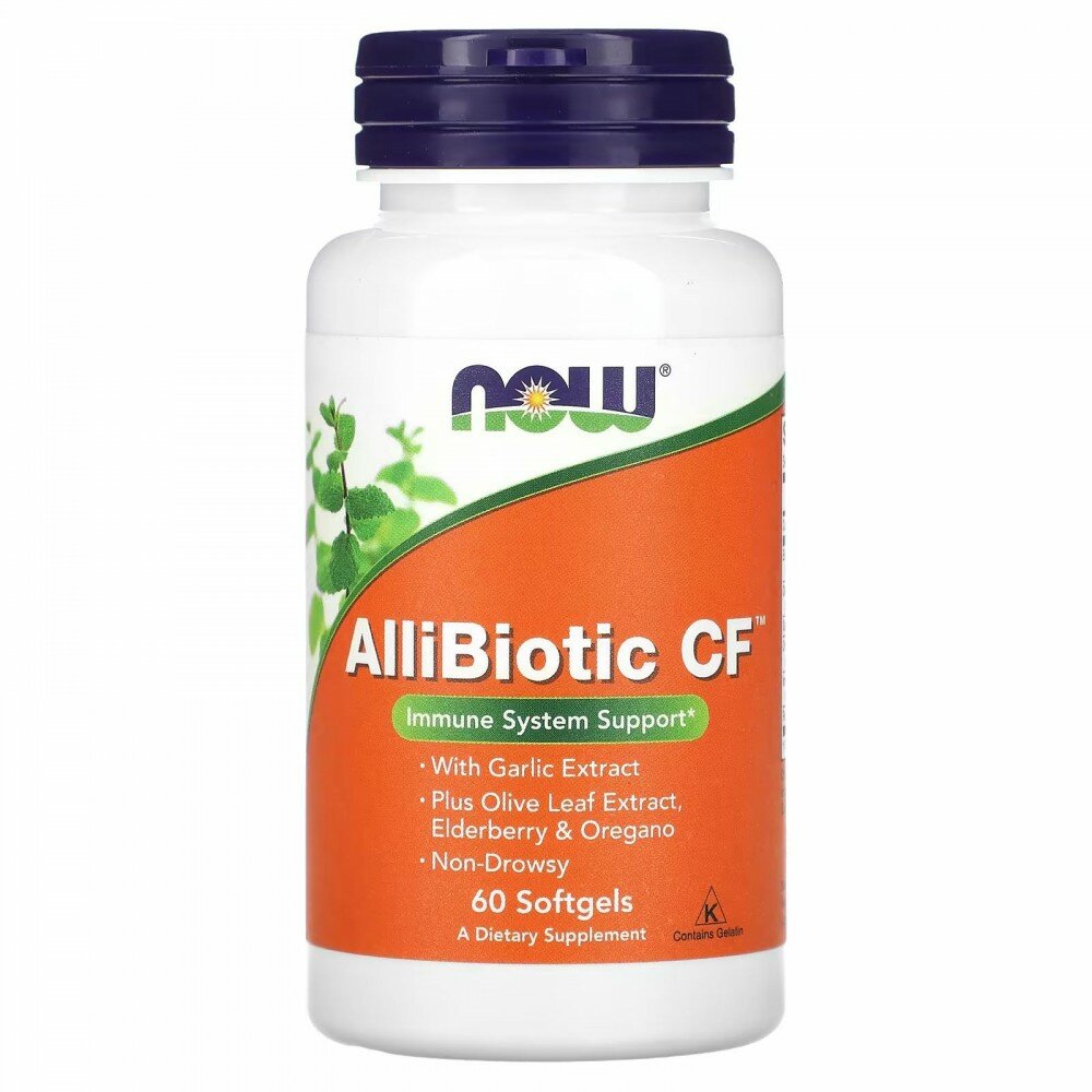 NOW Foods, AlliBiotic CF, 60 капсул