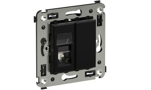 DKC Avanti Черный матовый Компьютерная розетка RJ-45 один категория 5e