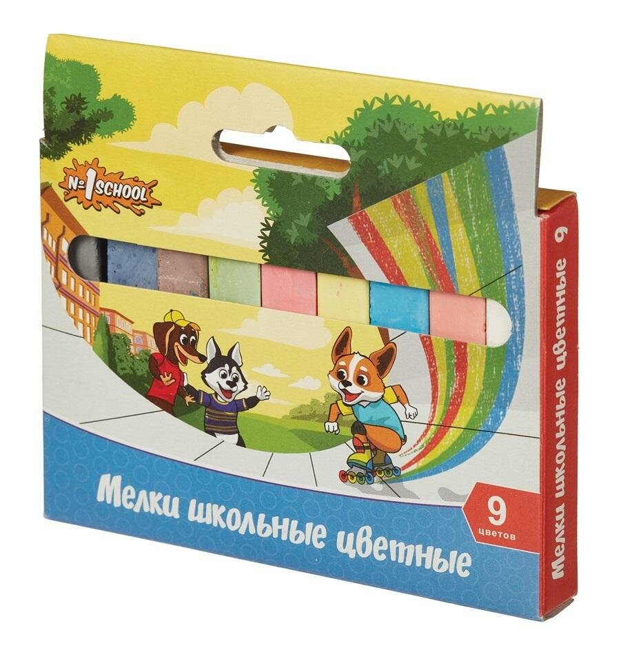 Мел Комус Класс (№1 School) Шустрики цветной 9 штук 9 цветов