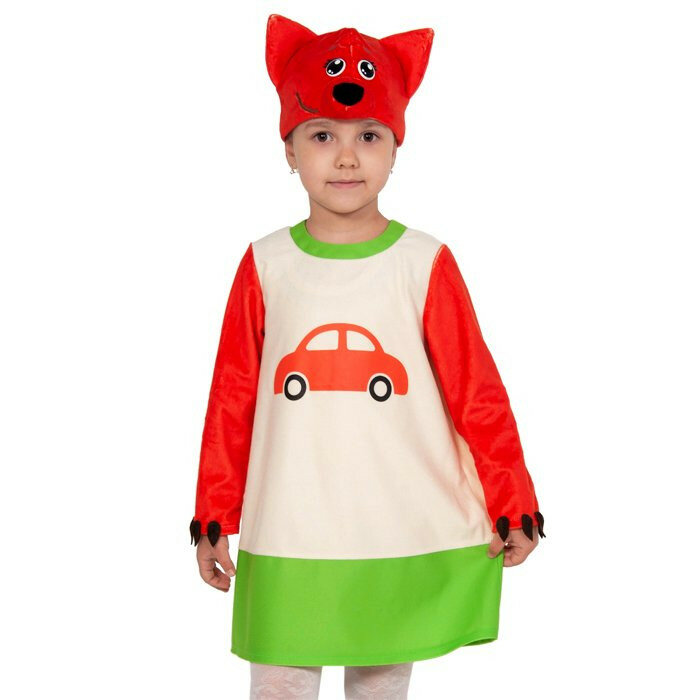 Костюм для девочки Лисичка (платье, маска) р.28/110 арт.81003-XS