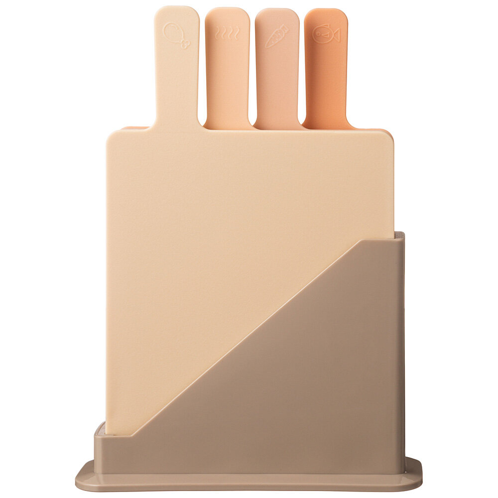 Набор разделочных досок из 4 шт+подставка 24*7.8*17см цвет: бежевый KSG-671-507