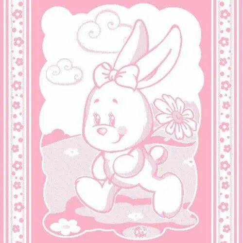 Полотенце махровое детское жаккардовое большое Зайка 100*100 см Розовое